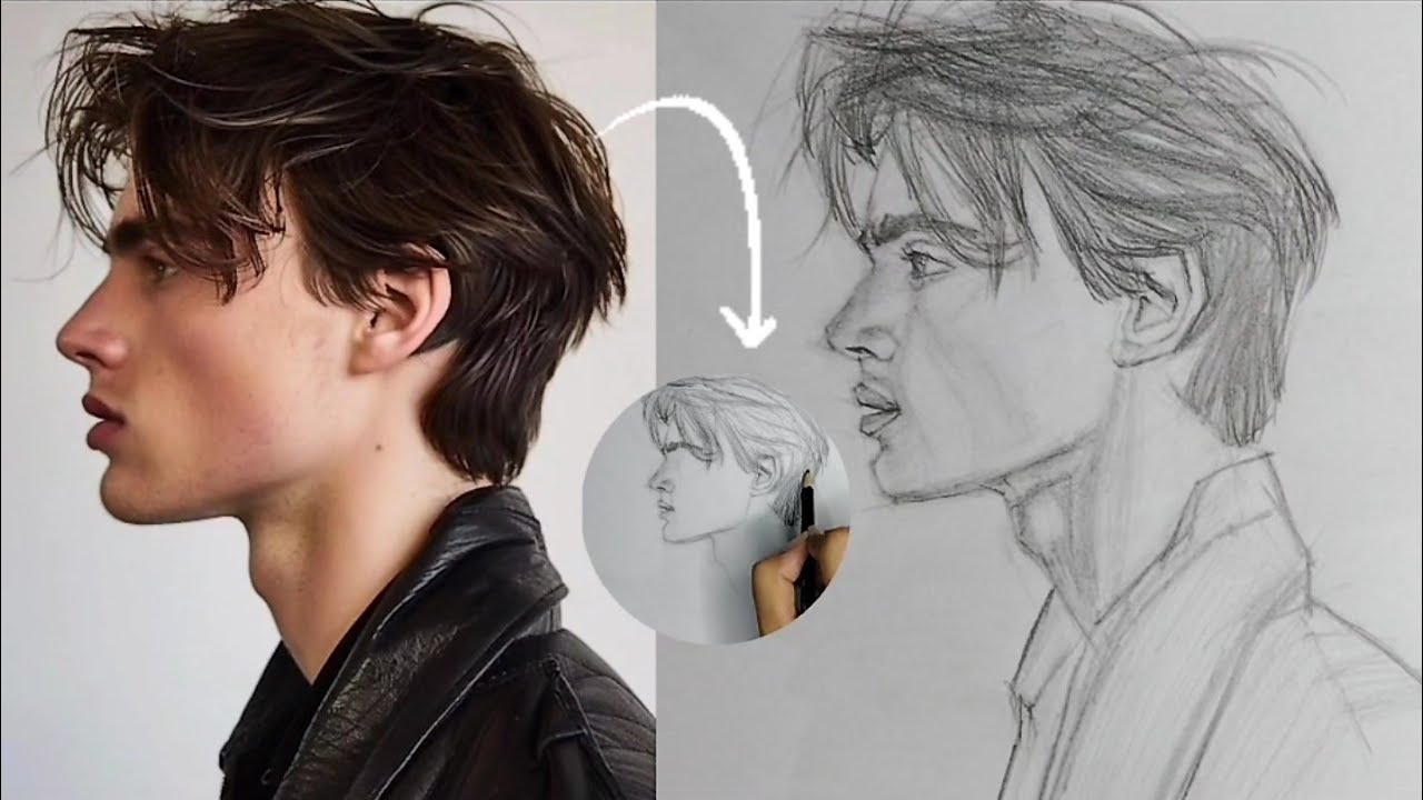 How to draw a side profile of a man | drawing tutorial - YouTube