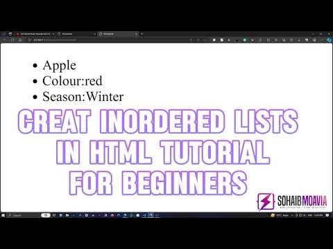 Create unordered Lists in HTML | for Beginner - YouTube