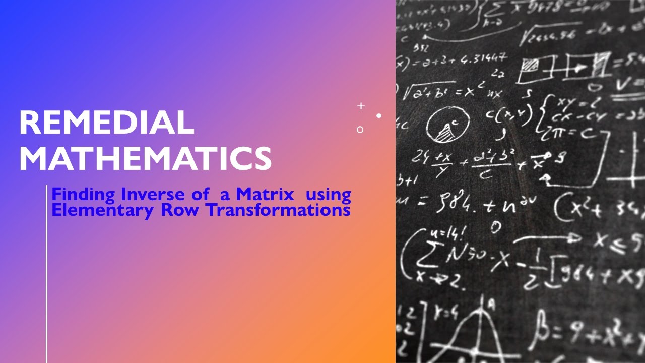 Inverse of a matrix using Elementary Row Transformations - YouTube