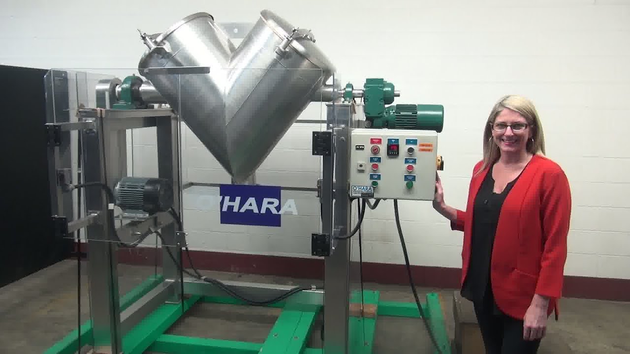 Ohara Model V65 Stainless Steel Twin Shell Mixer Demonstration - YouTube