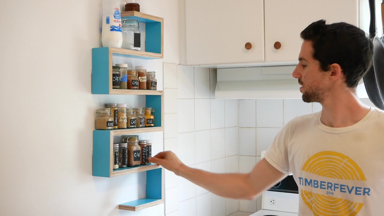 MODERN PLYWOOD SPICE RACK // DIY Woodworking Project - YouTube
