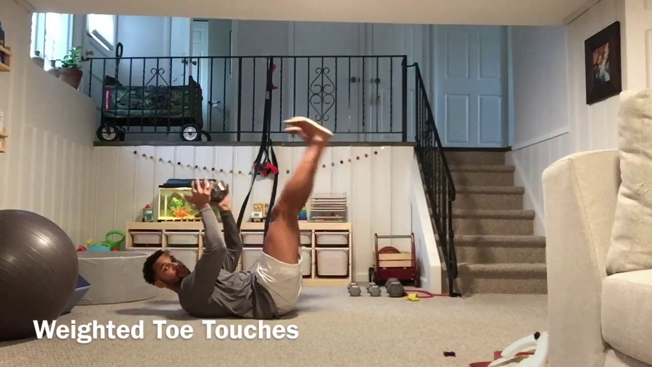 Weighted Toe Touches - YouTube