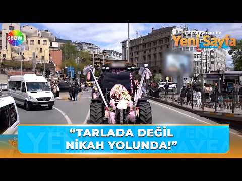 Pembe Traktör gelin arabası oldu!