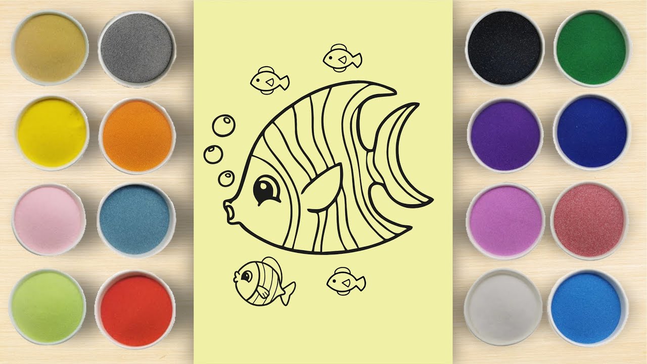 Super Cute King Dory Sand Coloring Painting - 슈퍼 귀여운 킹 도리 모래 색칠 그림 ...