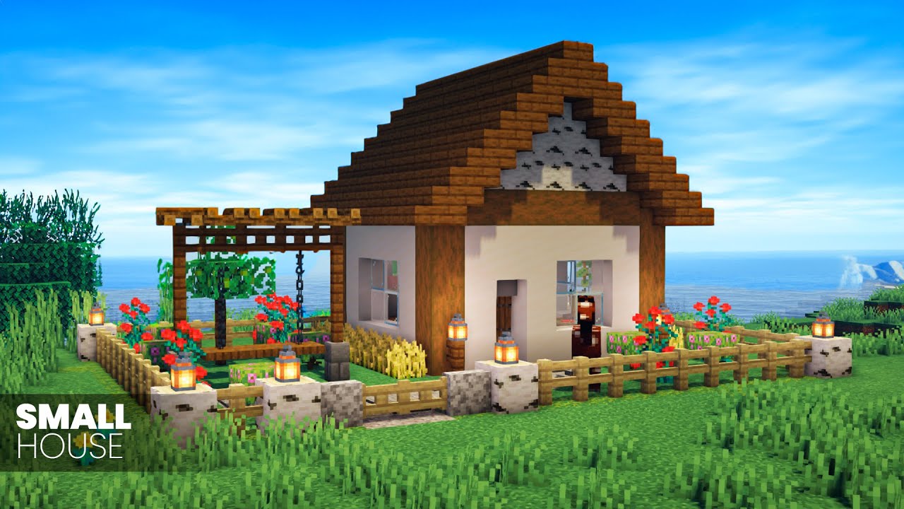 ⛏️ Minecraft Tutorial 🏡 How to Build a Small and Cute House - YouTube