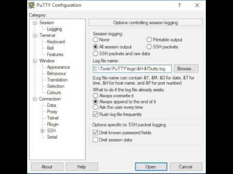Capture PuTTY Session Logs - YouTube