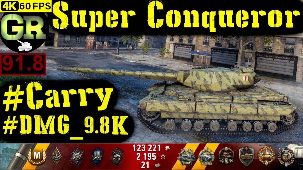 World of Tanks Super Conqueror WoT Replay - 8 Kills 9.8K DMG(Patch 1.4. ...