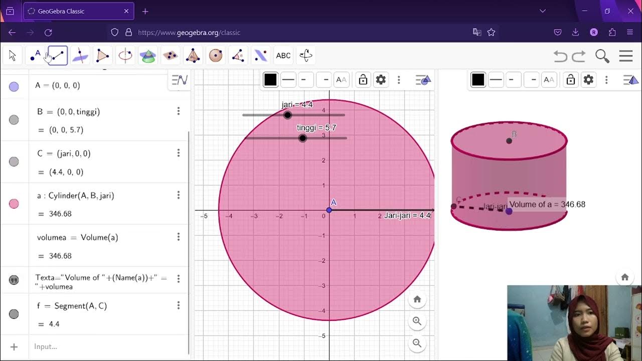 Mencari Volume Bangun Ruang Sisi Lengkung Menggunakan Geogebra - YouTube