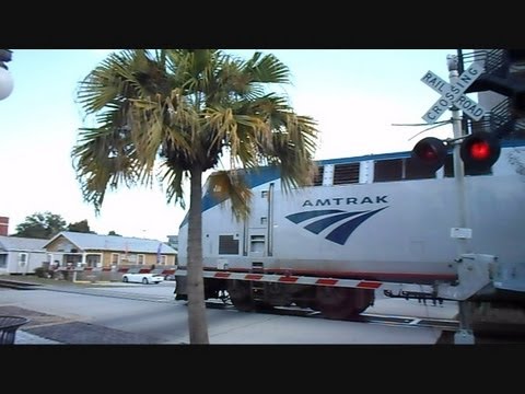 Amtrak Train The Silver Star Going Through Ybor City Florida - YouTube