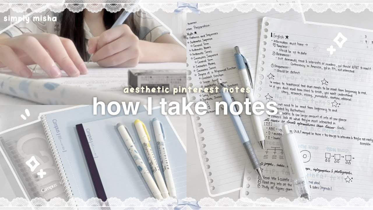 how to take aesthetic school notes 🗒️ : my simple note-taking process ...