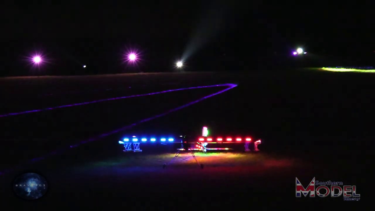 RC Plane night flying Evolution Models MEGA Fusion 2019 Southern Model ...