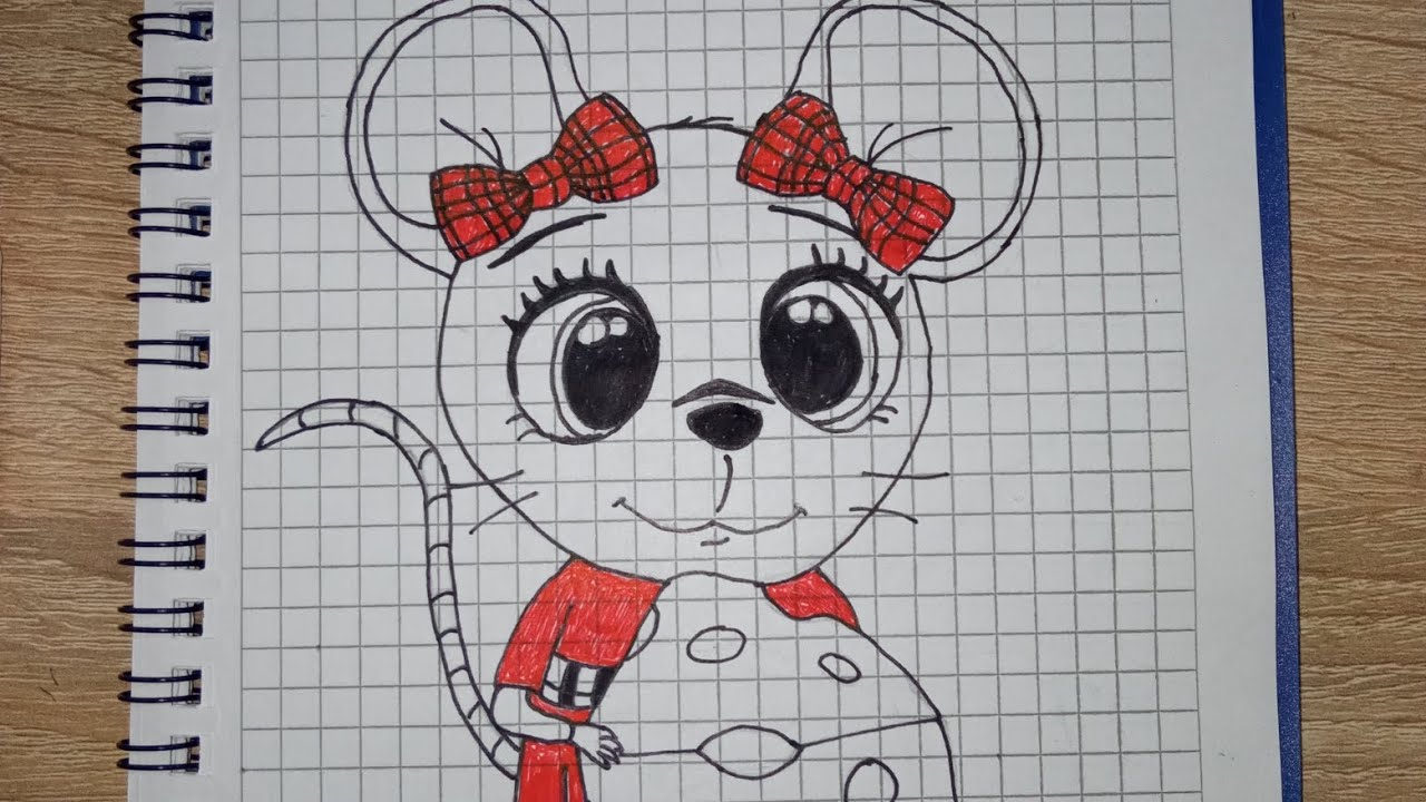 How to draw a mouse girl easy step by step - YouTube
