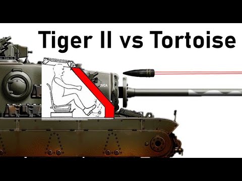 TIGER II vs A39 TORTOISE | 88mm PzGr. 39/43 vs Assualt Tank | Armour ...