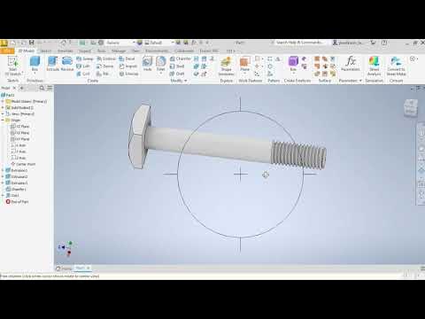 Inventor Tutorial - Plummer Block #5 Bolt @gear.institute #inventor #ccet #bolt #drawing # ...