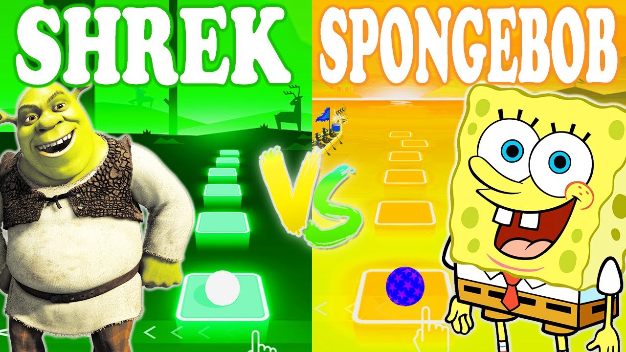 Tiles Hop EDM Rush! - Shrek Somebody Once Told Me Vs Spongebob Chase ...