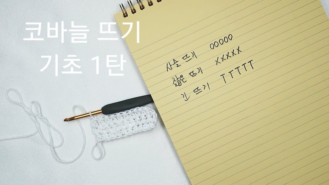 코바늘 뜨기 기초 1탄 실잡는법사슬뜨기짧은뜨기긴뜨기기초 기법5가지초보 코바늘코바늘 기법 Youtube