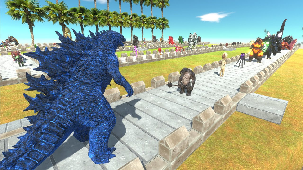 GODZILLA BLUE VS GHIDORAH & ALL GODZILLA DEATH RUN - Animal Revolt ...