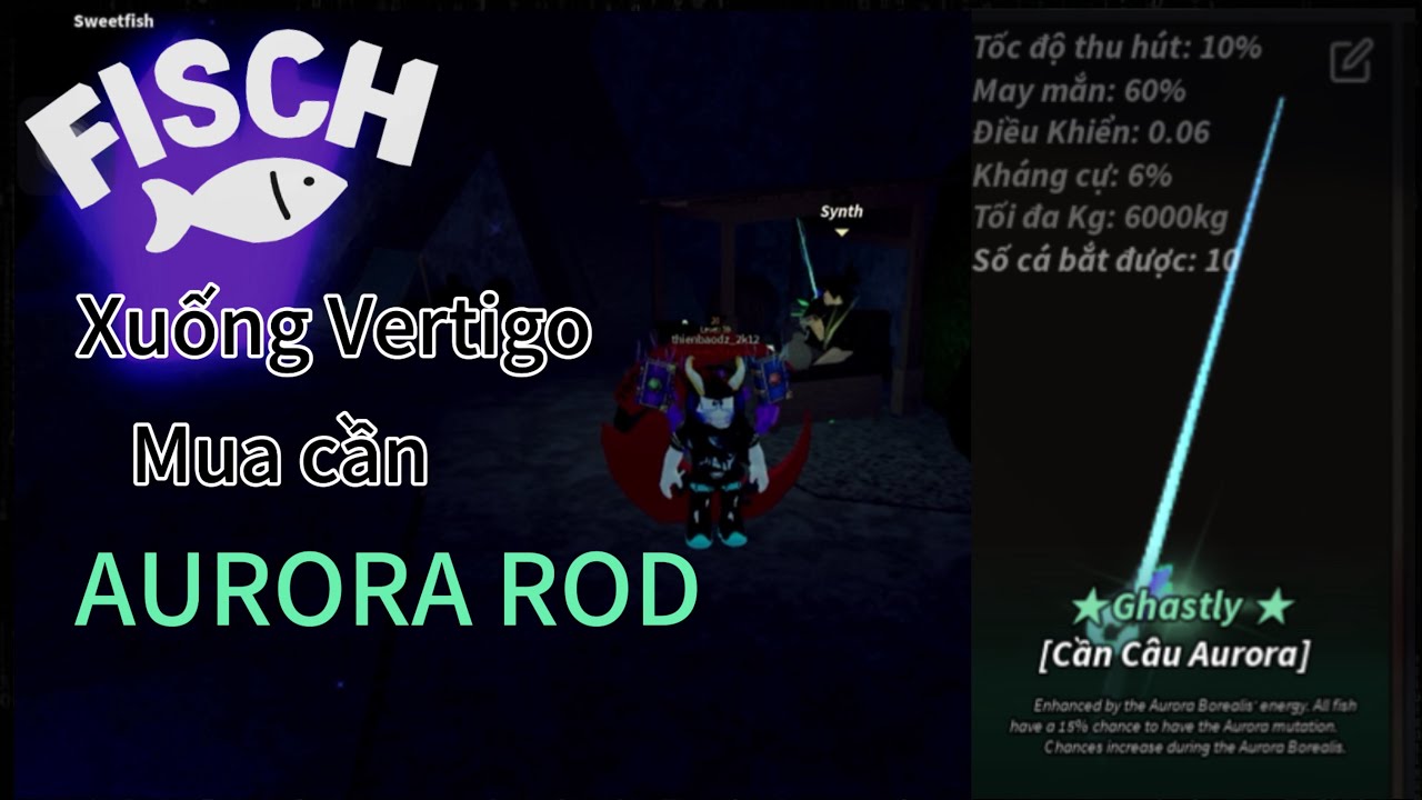 FISCH | Tôi đã xuống Vertigo để MUA CẦN AURORA ROD !!! #roblox #fisch ...