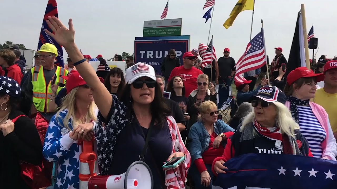 Trump Supporters Rally For New Border Wall - YouTube
