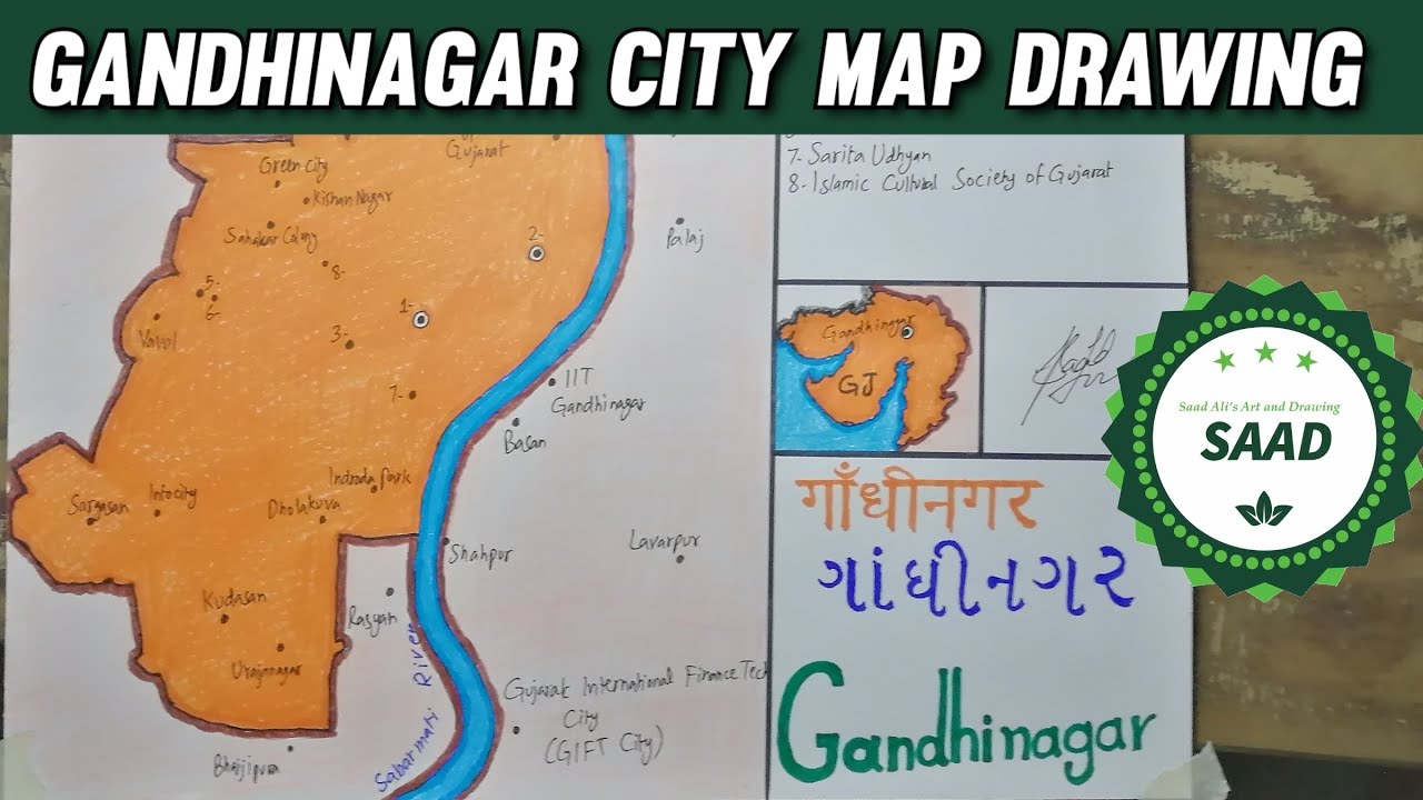 How to draw Gandhinagar map SAAD - YouTube
