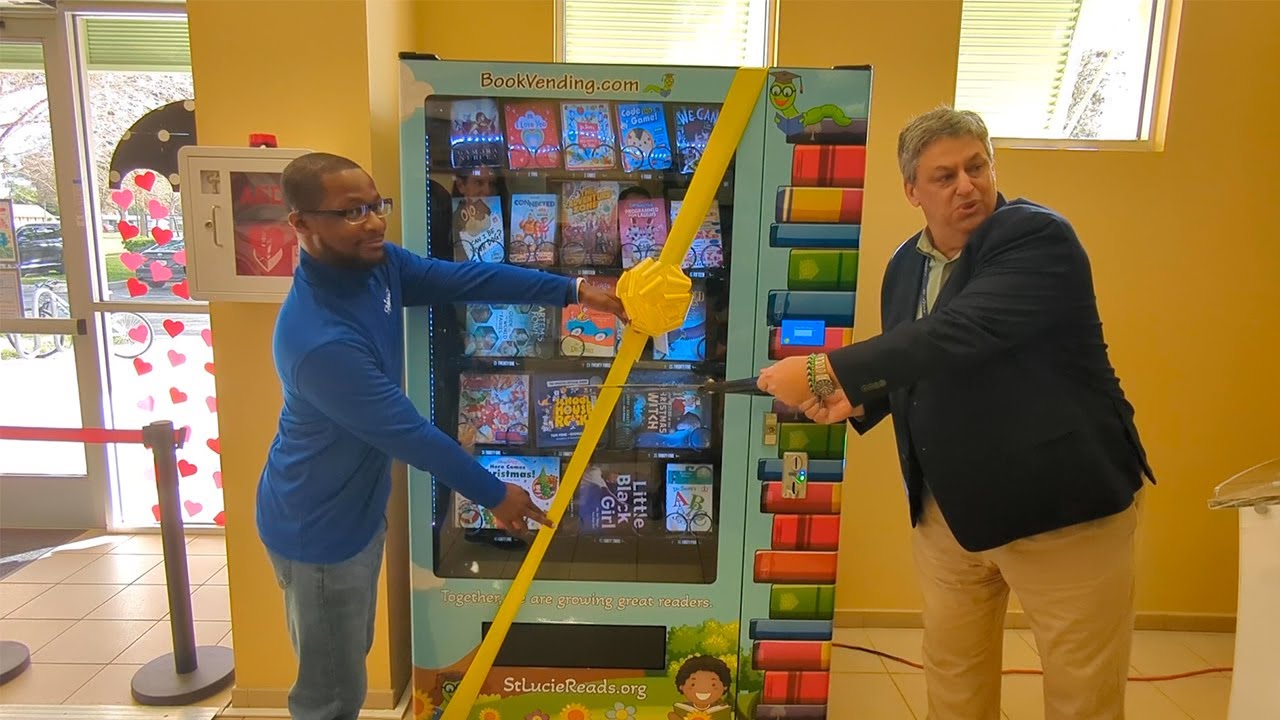 Inchy's Bookworm Vending Machine Ribbon Cutting at the Hurston Branch ...