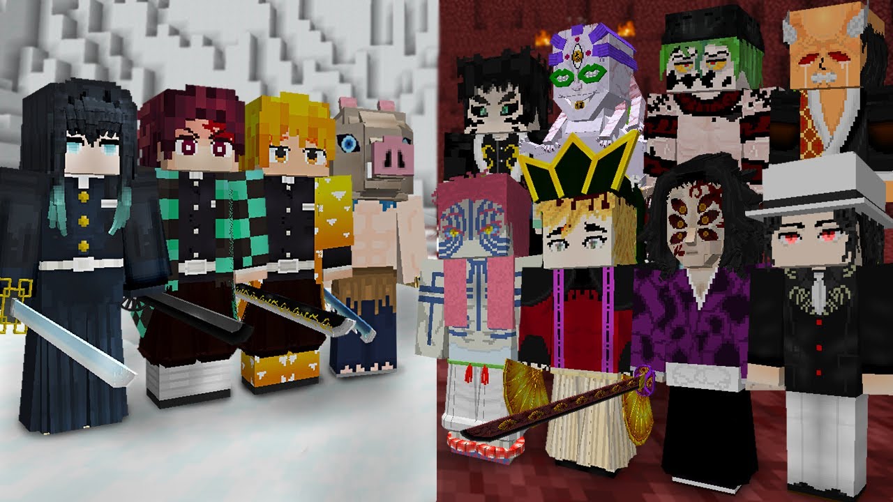 Tanjiro,Zenitsu,Inosuke & Muichiro VS Upper Moons and Muzan - YouTube