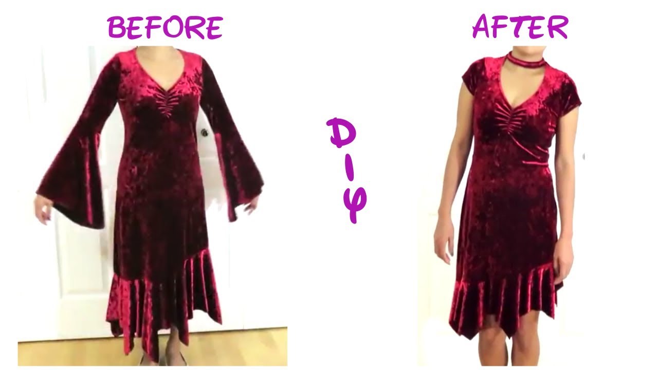Simple Dress Transformation | Dress alteration - YouTube