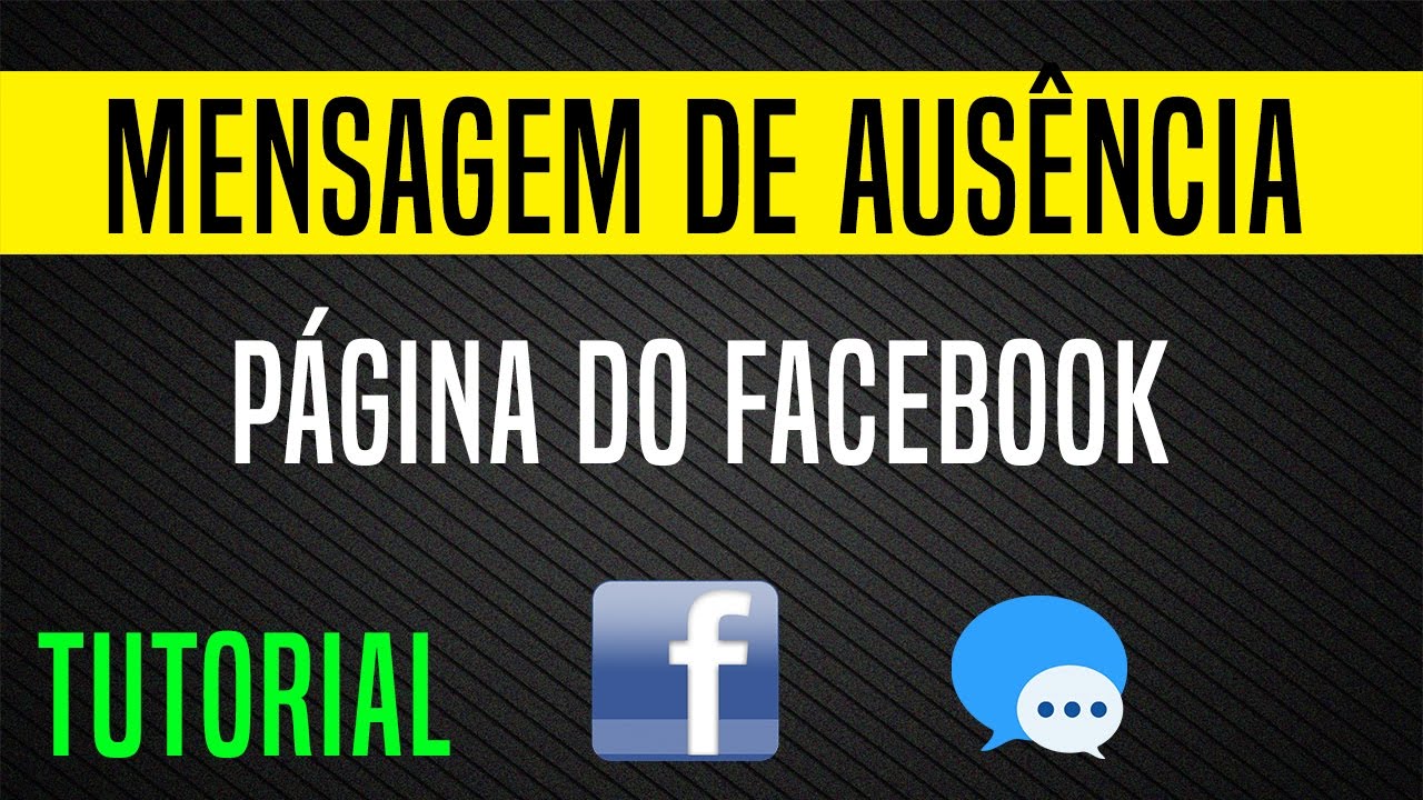 Como colocar uma Mensagem Automática na página do Facebook - YouTube