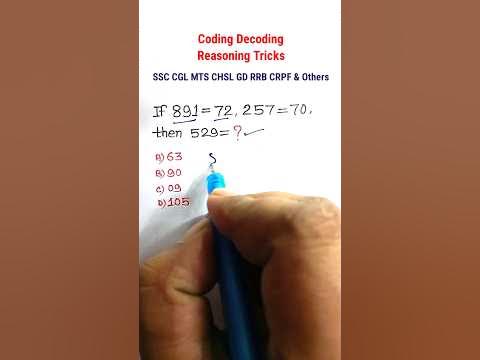 Coding Decoding | Coding Decoding Reasoning Tricks SSC CGL GD CHSL MTS WBPSC |#shorts - YouTube