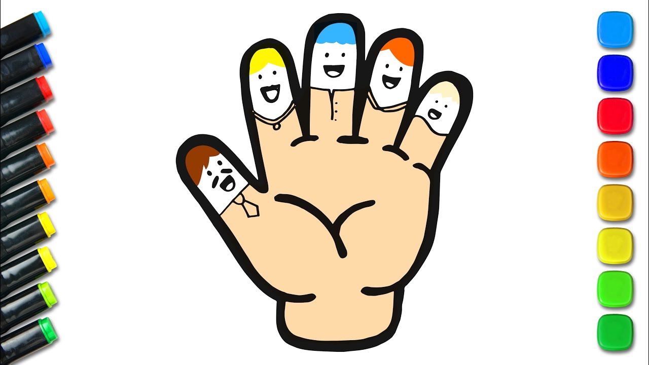 Menggambar dan Mewarnai Family Finger Untuk Anak Easy Drawing Daddy ...