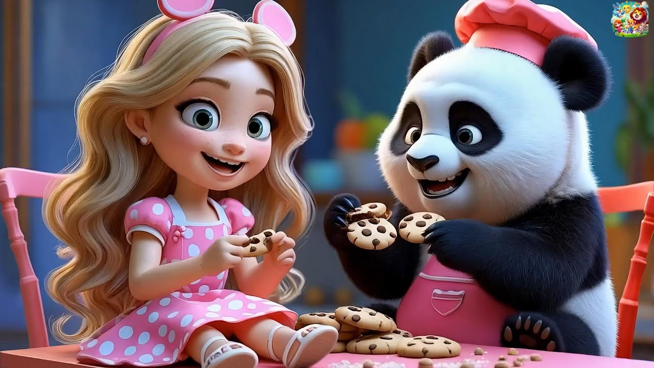 Panda and Luna Bake Yummy Cookies | Children's songs in English - YouTube