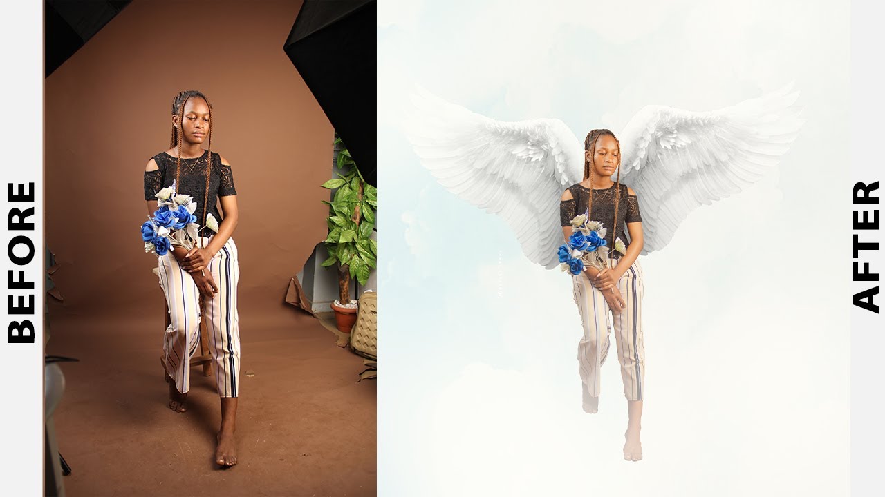 Flying Angel Photo manipulation || Background Manipulation - YouTube