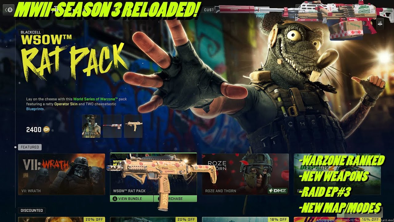 MWII-SEASON 3 RELOADED UPDATE-NEW PLAYLISTS/RAID Ep#3/WEAPONS/RAT PACK ...