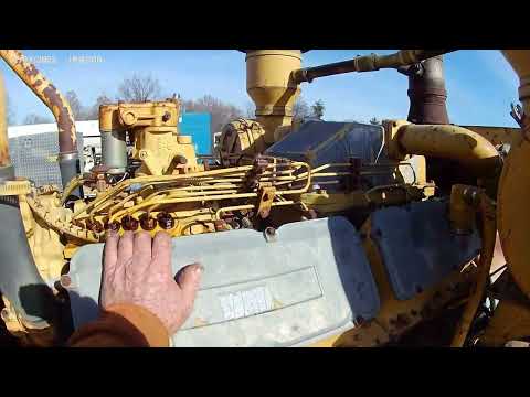 CAT-V12 diesel start up & run after years of sitting. - YouTube