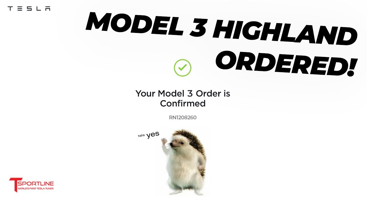 Tesla Model 3 Highland Ordered! 🦔 Less than 3 Minutes & We have an RN ...