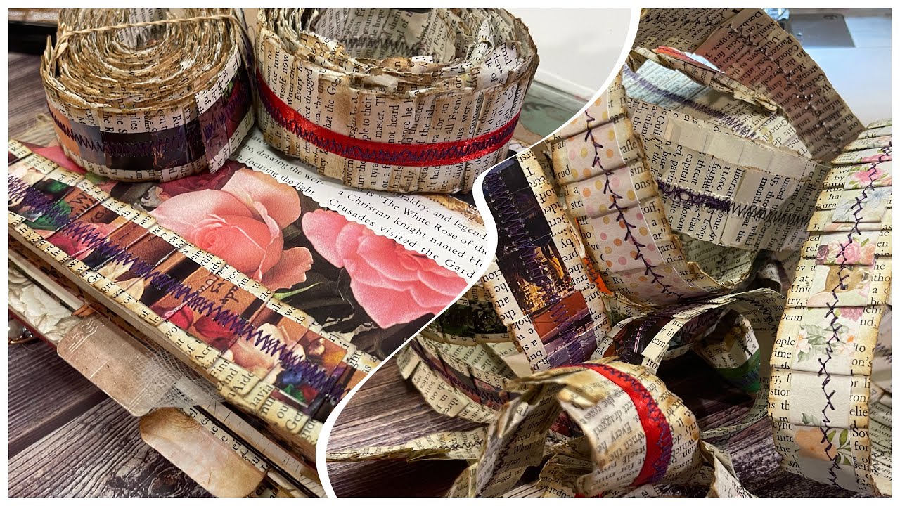 Vintage Paper Ruffle Ribbon - From Book Pages and Scrap Strips #diy # ...