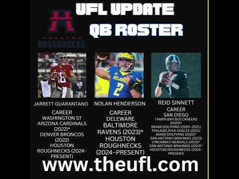 HOUSTON ROUGHNECKS Quarterback Roster 2024 UFL season #shorts - YouTube