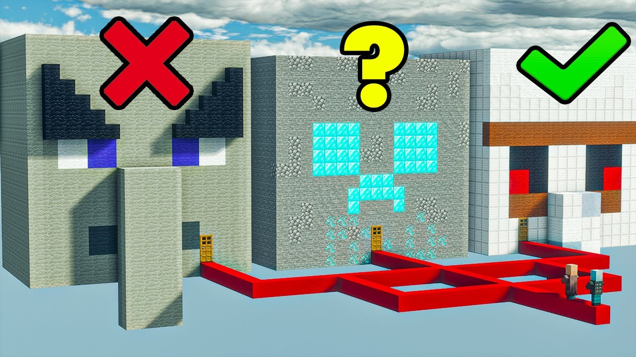 which boss house will villager choose? experiment in minecraft - YouTube