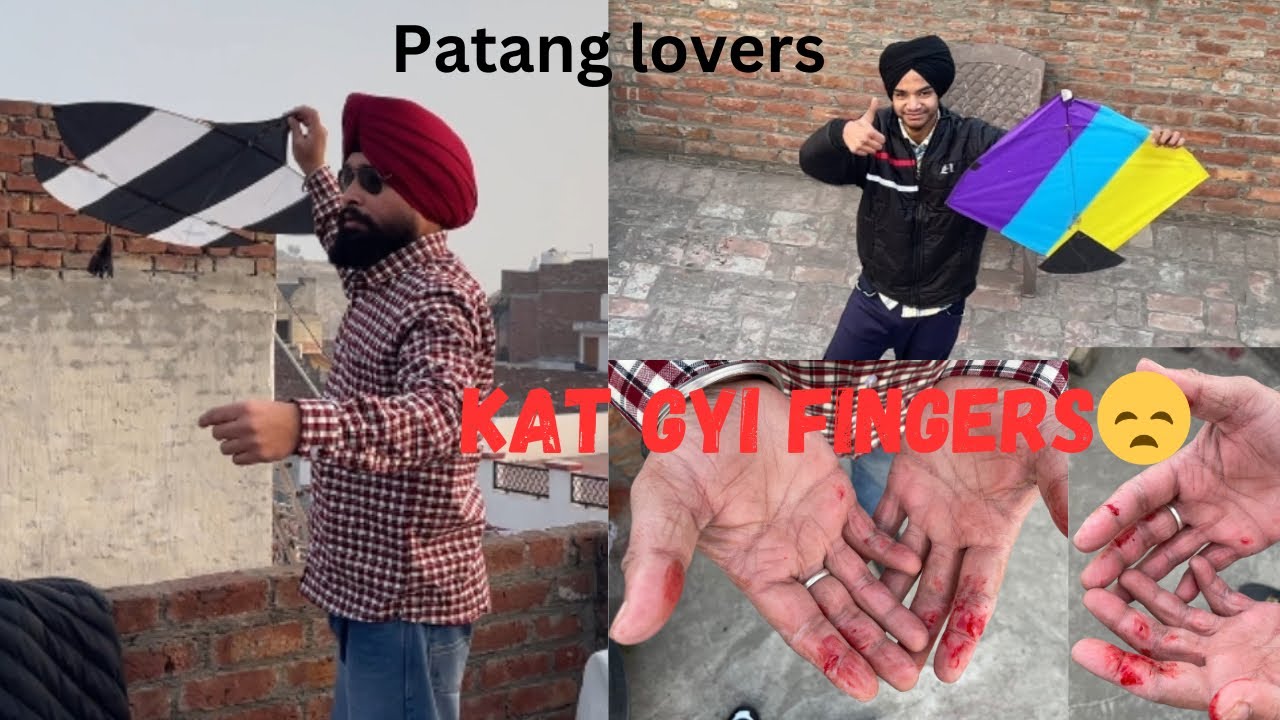 Patang Bazi In Amritsar 😍 Patang lovers 🪁Ajj kat gyia Fingers 😞😱kite ...