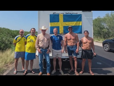 Swedish fans get a taste of southern hospitality after a stop on I-37