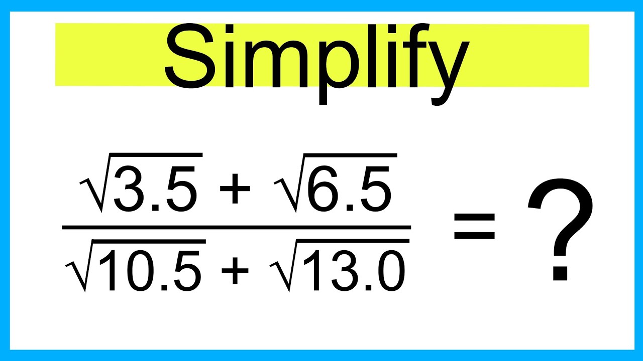Nice Square Root Math Simplification #maths - YouTube