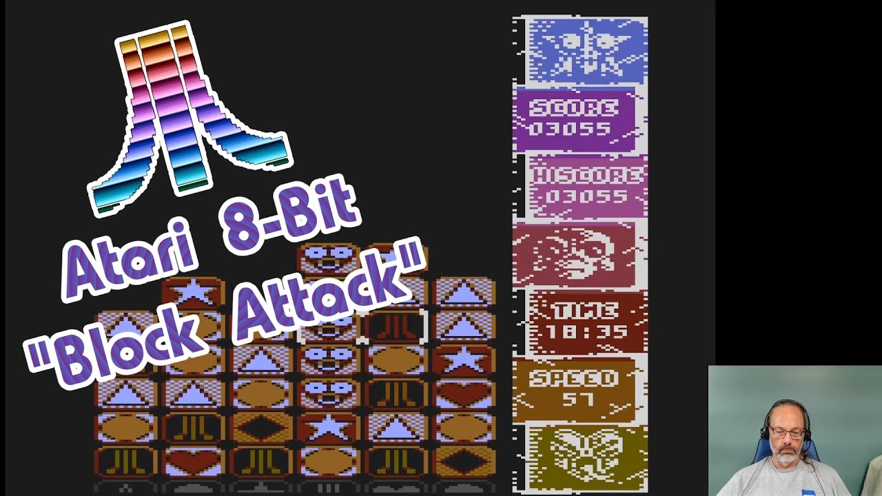 Atari 8-Bit Game Play, Block Attack - YouTube