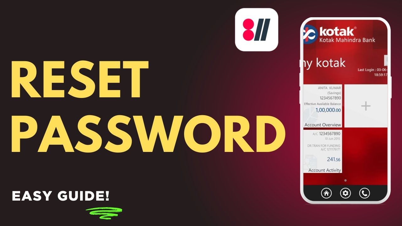 How To Reset Kotak Net Banking Password ! - YouTube