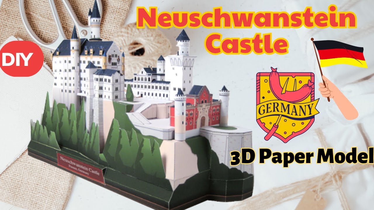 How to make Neuschwanstein Castle, Germany Paper Craft - YouTube