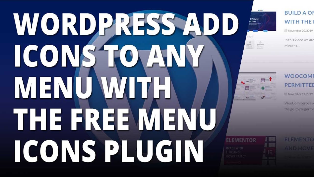Wordpress add icons to any menu with the free menu icons plugin 😎 - YouTube