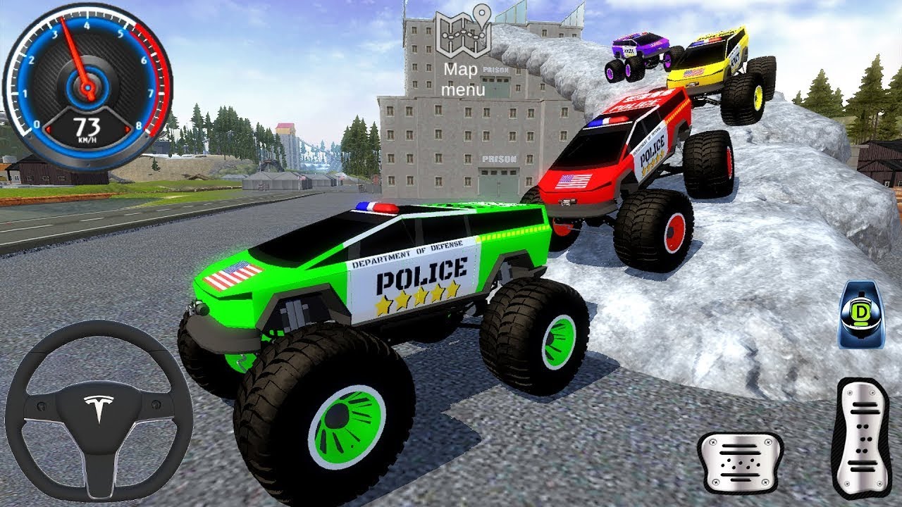 Juego De Carros - Police Monster Trucks Impossible Driver #2 - Car Extreme Racing Android ...