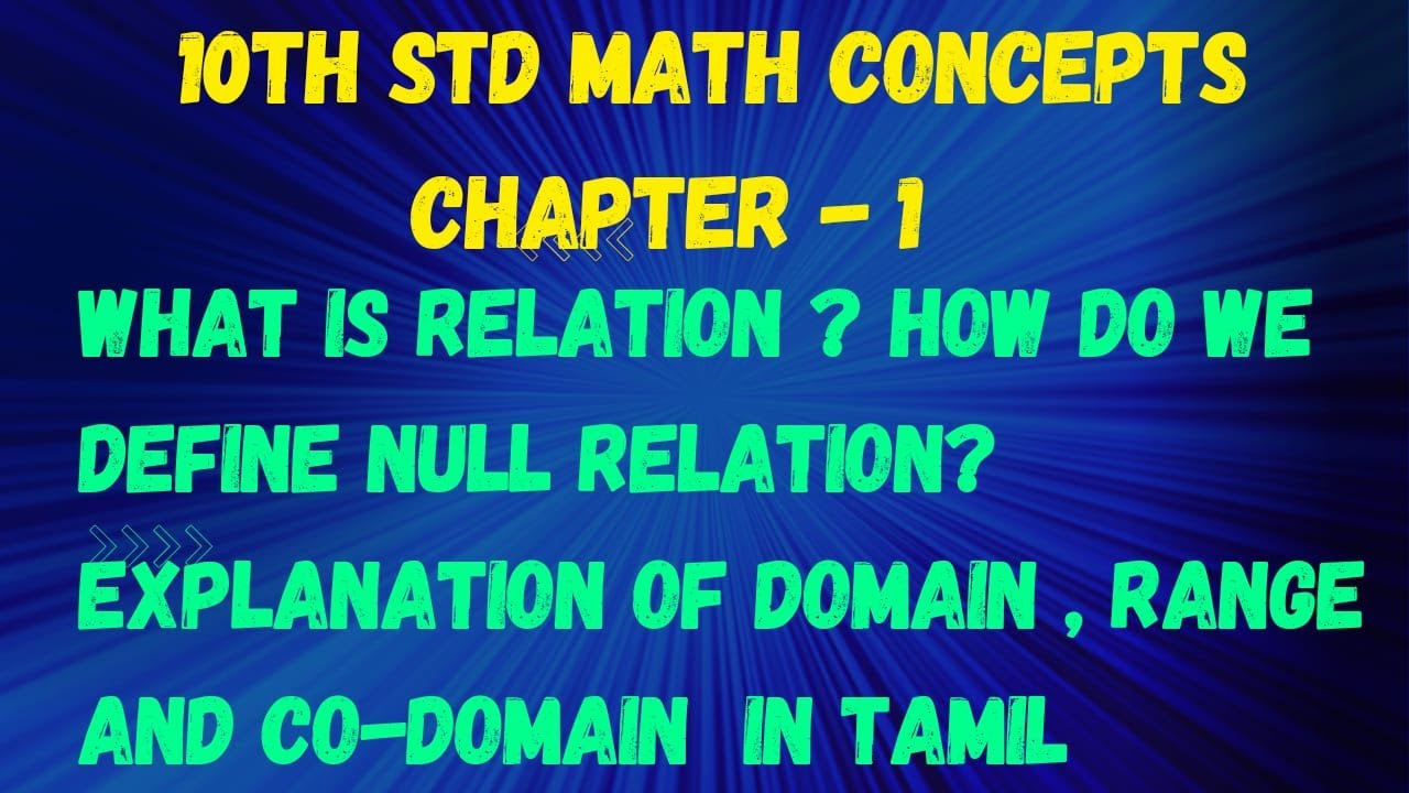 Class 10 Maths | Relation | Null Relation | Domain| Range and Co-domain ...
