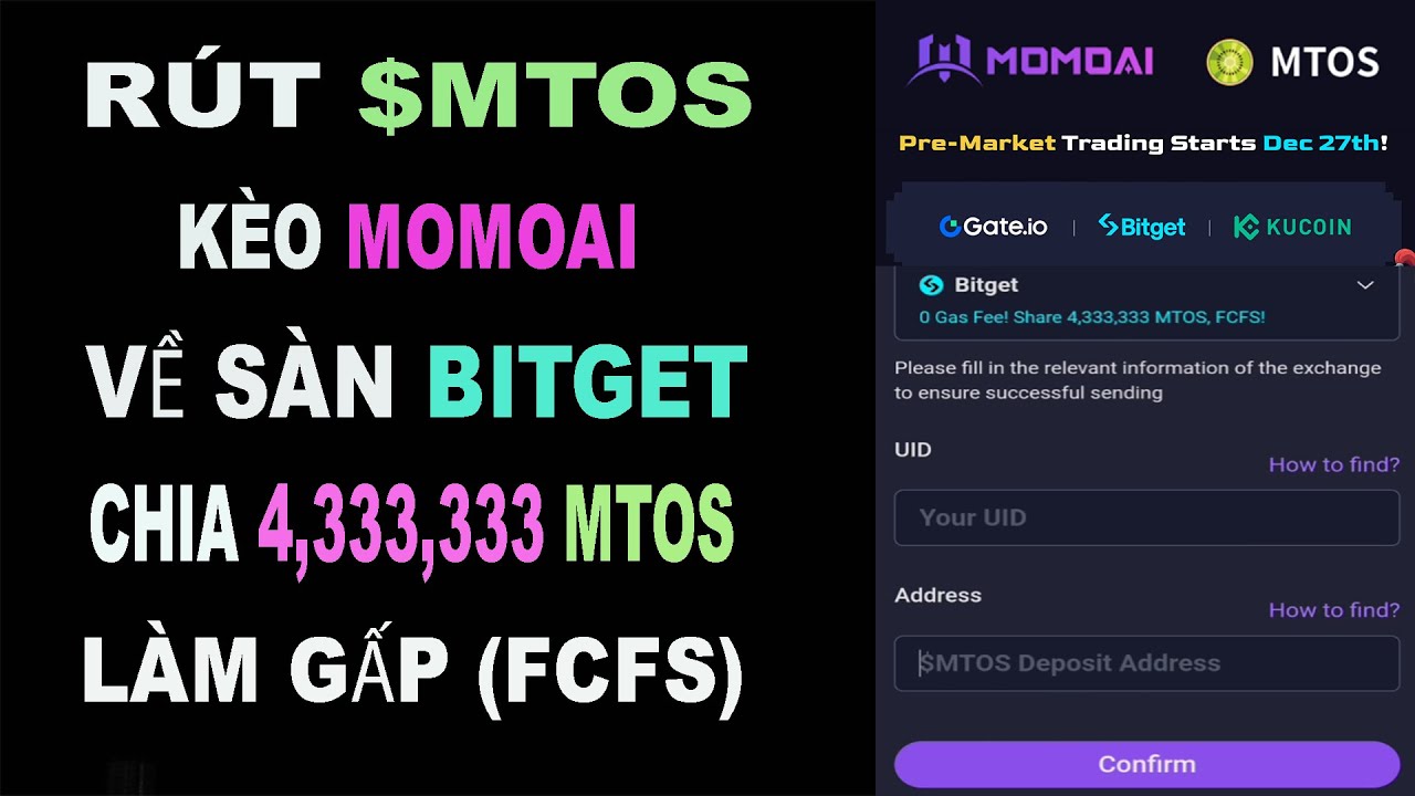Claim Sớm MTOS Kèo MomoAi Về Sàn Bitget Làm Gấp Chia 4333333 MTOS - YouTube
