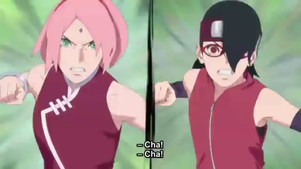 Sarada vs Sakura| Sarada's sharingan copies sakura technique! BORUTO EP ...