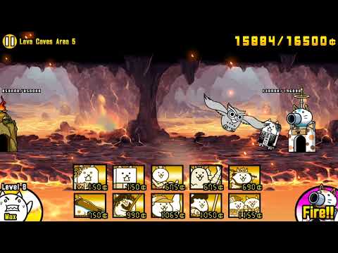 Battle Cats : Jinfore Volcano : Stage 5 : Lava Caves Area 5 - YouTube